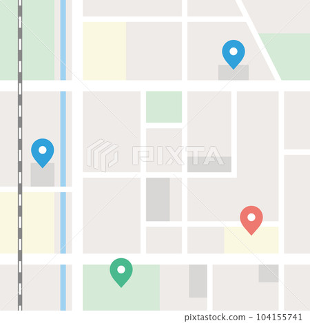 Illustration material of a simple map with a... - Stock Illustration ...