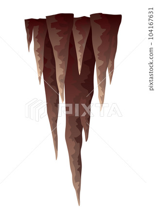 Stalactite. Icicle shaped hanging mineral... - Stock Illustration ...