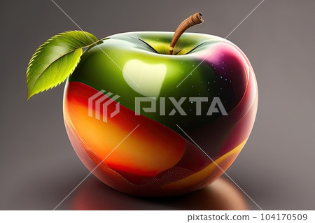 Apple Cartoon Design Illustration Generative AI - Stock Illustration ...