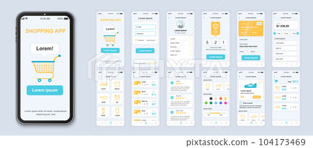 Shopping app interface design vector templates...-插圖素材 [104173469 ...