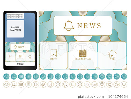 LINE rich menu design template 17 - Stock Illustration [104174664] - PIXTA