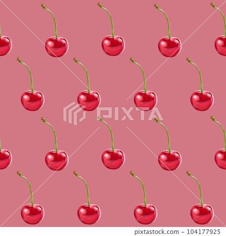 Illustration realism seamless pattern berry red... - Stock Illustration ...