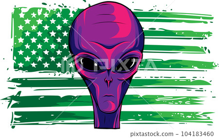 vector illustration of alien head face with... - Stock Illustration ...