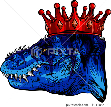 vector illustration of T Rex Head with crown - Stock Illustration ...