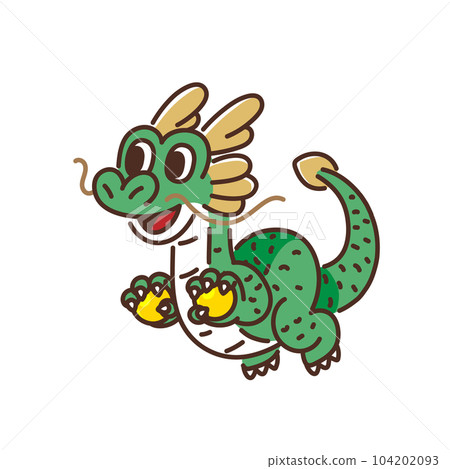 Illustration of a flying dragon character - Stock Illustration ...