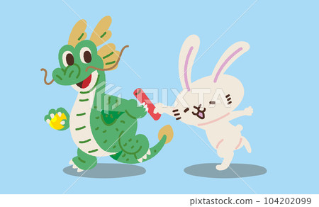 Illustration of a baton passing from a rabbit... - Stock Illustration ...