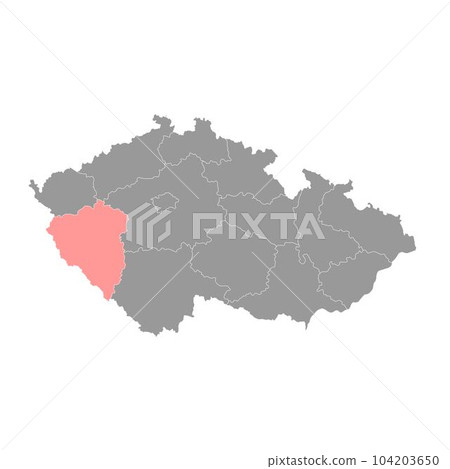 Plzen region administrative unit of the Czech... - Stock Illustration ...