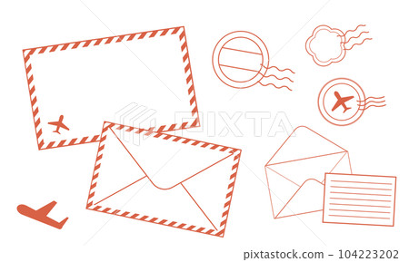 Stamp and airmail illustration with stamp and... - Stock Illustration ...