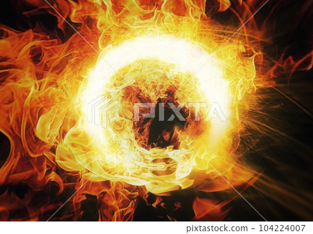 3d illustration of burning fireball - Stock Illustration [104224007 ...