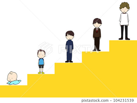 children growing up step by step - Stock Illustration [104231539] - PIXTA