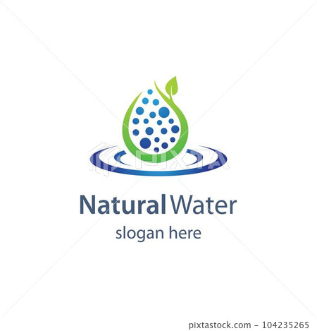 Natural water logo template - Stock Illustration [104235265] - PIXTA