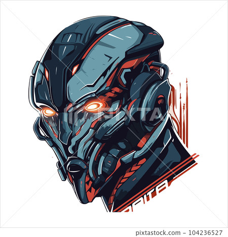 Cyborg mech warrior e-sport emblem logo. Cyborg... - Stock Illustration ...