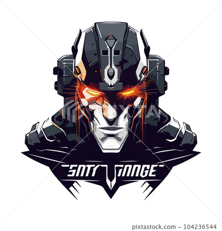 Cyborg mech warrior e-sport emblem logo. Cyborg... - Stock Illustration ...