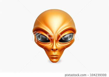 Orange alien face emoji icon isolated,... - Stock Illustration ...
