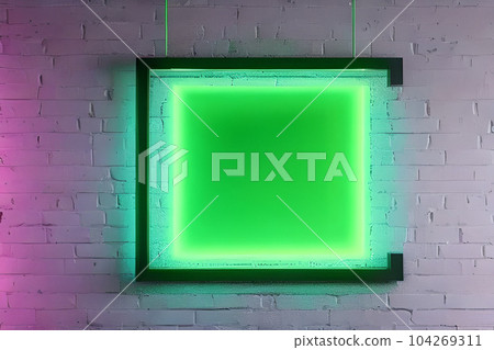 Bright green rectangle neon at the wall... - Stock Illustration ...