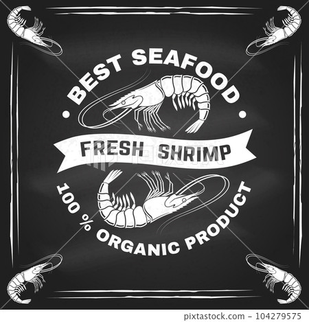 Best seafood. Fresh shrimp on chalkboard.... - Stock Illustration ...