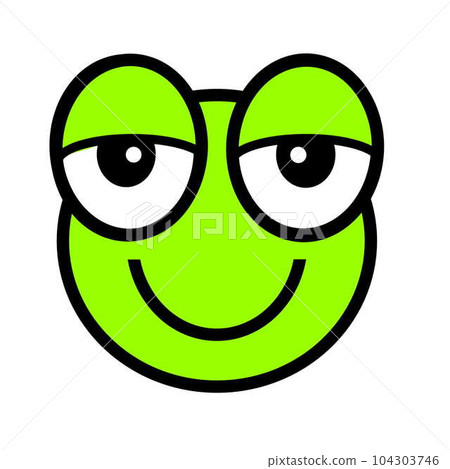 Cute tree frog face, half-eyed icon, for GIF... - Stock Illustration ...