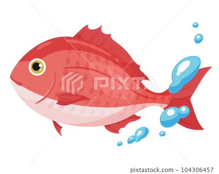 Illustration of a cute sea bream swimming - Stock Illustration ...