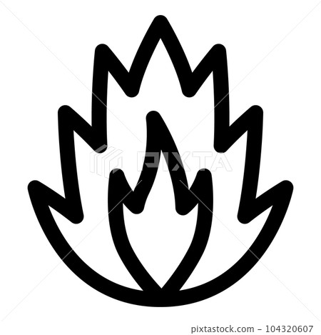 line style icon representing flame - Stock Illustration [104320607] - PIXTA
