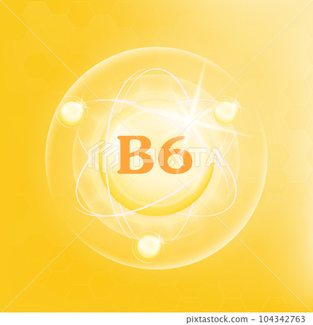 Vitamin B6 icon structure yellow substance. 3D... - Stock Illustration ...