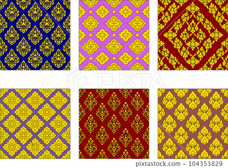 Thai traditional pattern 5 - Stock Illustration [104353829] - PIXTA