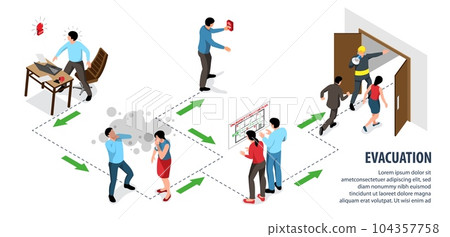 Isometric Evacuation Infographics - Stock Illustration [104357758] - PIXTA