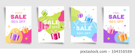Discount sale promo banner coupon flat set.... - Stock Illustration ...