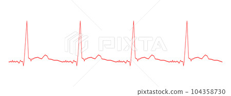 Red heartbeat diagram. Electrocardiogram chart.... - Stock Illustration ...