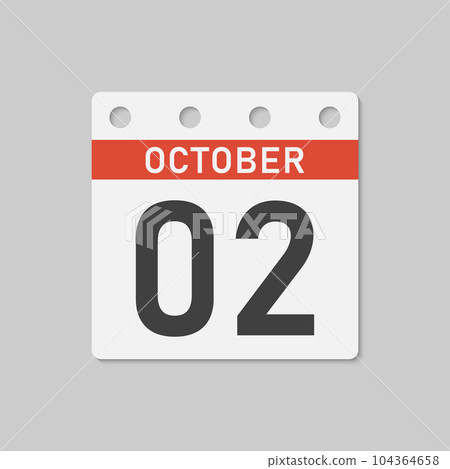 Icon page calendar day - 2 October - Stock Illustration [104364658] - PIXTA