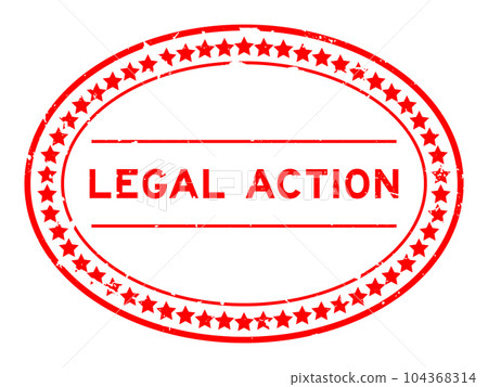 Grunge red legal action word oval rubber seal... - Stock Illustration ...