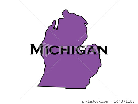 Politically split state of Michigan colored... - Stock Illustration ...
