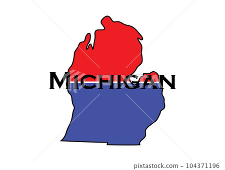 Politically split state of Michigan with half... - Stock Illustration ...