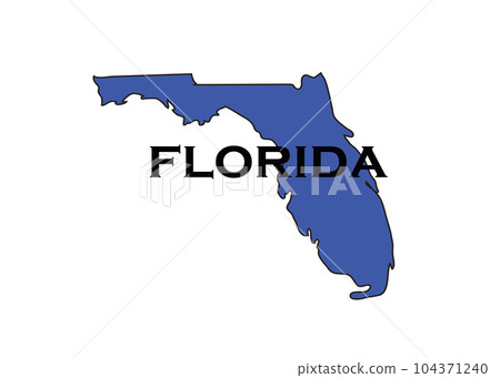 Politically liberal blue state of Florida with... - Stock Illustration ...