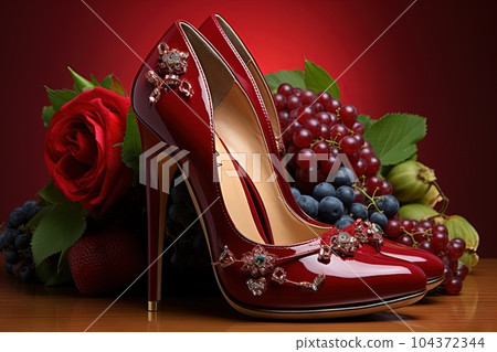 Berry Beauty: Elegant heels adorned with... - Stock Illustration ...