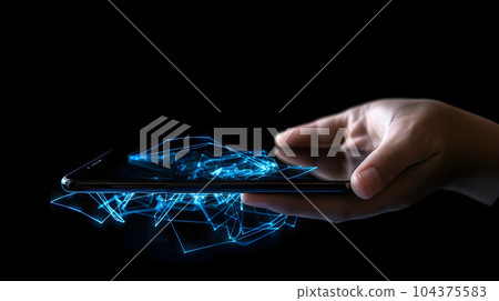 Human hand touching hologram screen with finger... - Stock Illustration ...