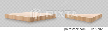 Realistic set of square triangle wooden boards - Stock Illustration ...