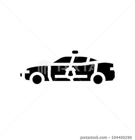 police car crime glyph icon vector illustration - Stock Illustration ...
