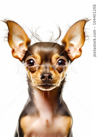Close up of small dog's face with very big... - Stock Illustration ...