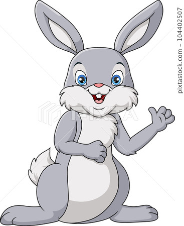 Cute rabbit cartoon on white background - Stock Illustration [104402507 ...