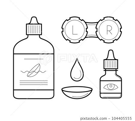 Vector outline contact lens case - Stock Illustration [104405555] - PIXTA