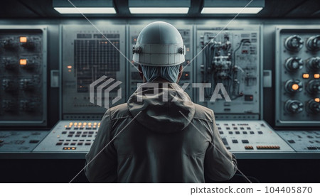 At the control operations room. Operator... - Stock Illustration ...