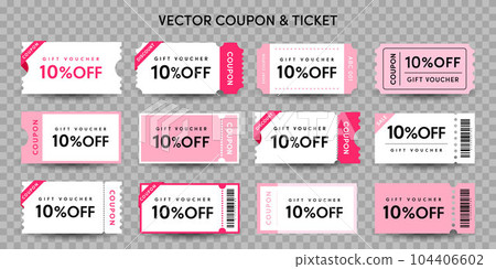 Vector coupon pack set - Stock Illustration [104406602] - PIXTA