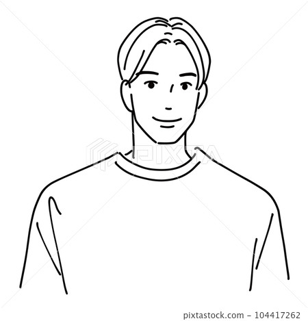 A refreshing young handsome man is smiling - Stock Illustration ...