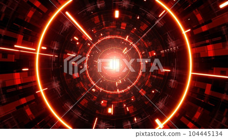 Red Tech Light Tunnel Effect-插圖素材 [104445134] - PIXTA圖庫