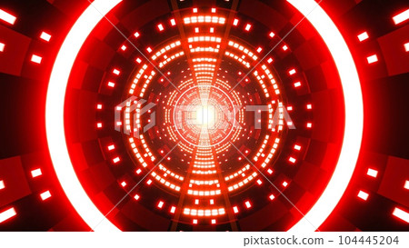 Glowing Checker Pattern Red Circus Tunnel - Stock Illustration ...