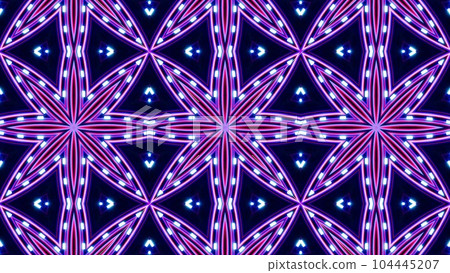 Glowing Dotted Neon Flower Pattern Light... - Stock Illustration ...