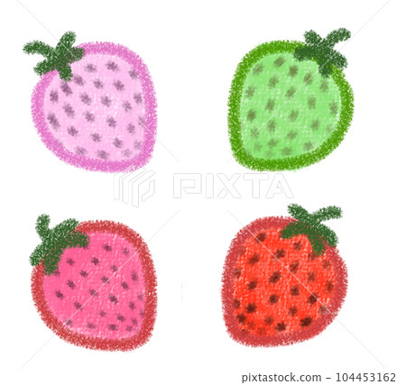 4 colorful strawberry crayons illustration... - Stock Illustration ...