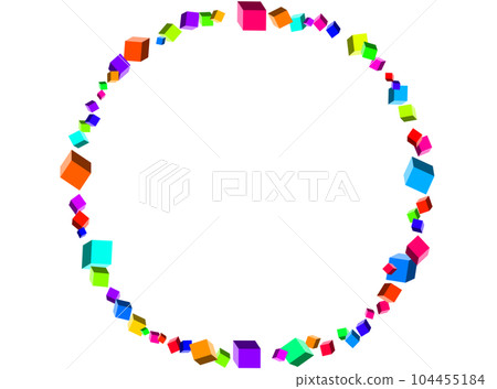 Cubic round frame (colorful) - Stock Illustration [104455184] - PIXTA