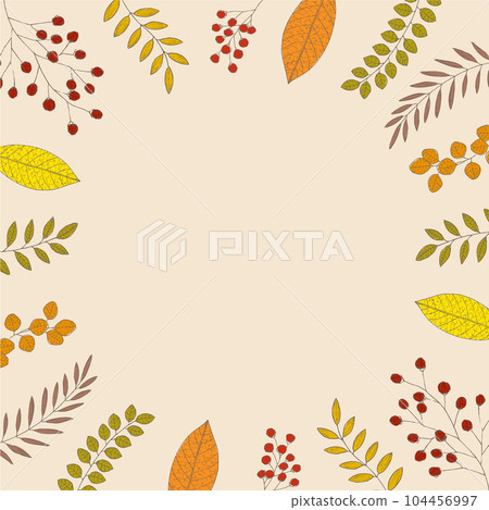 Autumn leaf frame vector illustration - Stock Illustration [104456997 ...