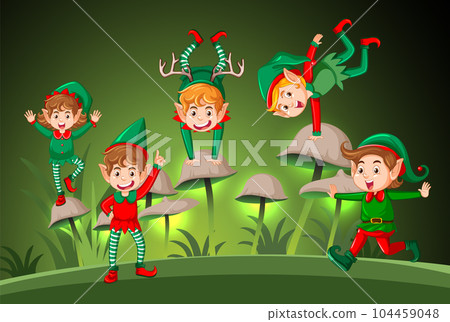 Elf cartoon character in fantasy land - Stock Illustration [104459048 ...